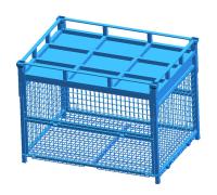 China Foldable and stackable metal turnover box for auto parts grid material box for sale