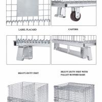 China Anti Corrosion Metal Pallet Cages Stackable Storage Transport Connecting Plate for sale