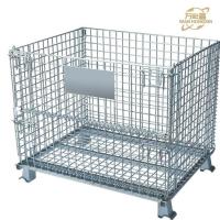 China Heavy Duty Collapsible Storage Equipment Powder Coating Stacking Nest Metal Pallet Tainer for sale