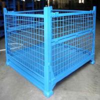 China Heavy Duty Collapsible Storage Equipment Powder Coating Stacking Nest Metal Pallet Tainer for sale