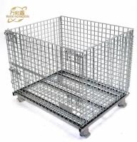 China Hot dip galvanized steel storage heavy duty warehouse industry portable stacking folding metal post pallet for transportation for sale