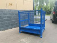 China Hot dip galvanized steel storage heavy duty warehouse industry portable stacking folding metal post pallet for transportation for sale