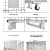 China Hot dip galvanized steel storage heavy duty warehouse industry portable stacking folding metal post pallet for transportation for sale