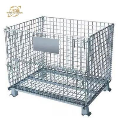 China Customized ESOON warehouse detachable nestable storage steel stacking palletainer for sale