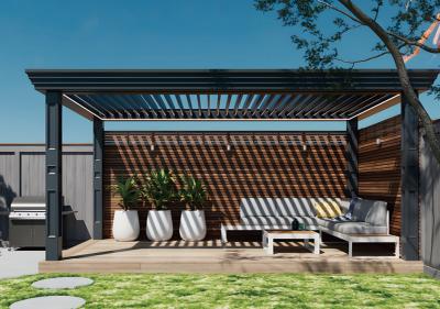 China Aluminum Alloy Flip Louver Gazebo with Wind and Rain Protection for Outdoor Sunroom for sale