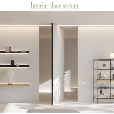 China Ultra-narrow bezel aluminum and wood paint-free bedroom door for high-end home decoration for sale