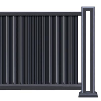 China Aluminum Vertical Slat Privacy Fence with Matte Finish for Villa Courtyard for sale