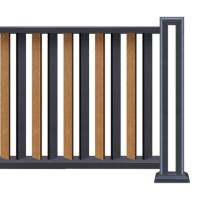 China Custom Villa Aluminum Fence with Vertical Slat Wood Look and Matte Finish for Outdoor Backyard for sale