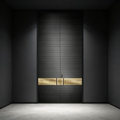 China Modern Minimalist T6-T5 Aviation-grade Aluminum Alloy Entrance Door with 304 Stainless Steel Hardware and Electric Switch/Remote Control for sale