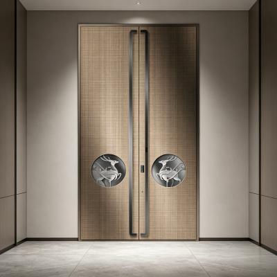 China Modern T6-T5 Aviation-grade Aluminum Alloy Entrance Door with 304 Stainless Steel Hardware and Electric Switch/Remote Control for sale