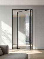 China Custom Size Narrow Frame Pivot Door with T6-T5 Aviation-grade Aluminum Alloy and 304 Stainless Steel Hardware for sale
