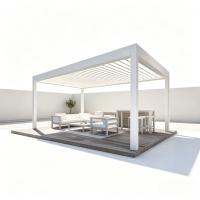 China Modern Electric Adjustable-roof Pergola with Custom Size and 304 Stainless Steel Hardware for Backyard Shelter for sale