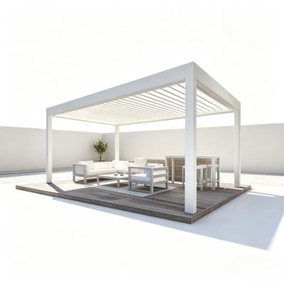 China Modern Electric Adjustable-roof Pergola with Custom Size and 304 Stainless Steel Hardware for Backyard Shelter for sale