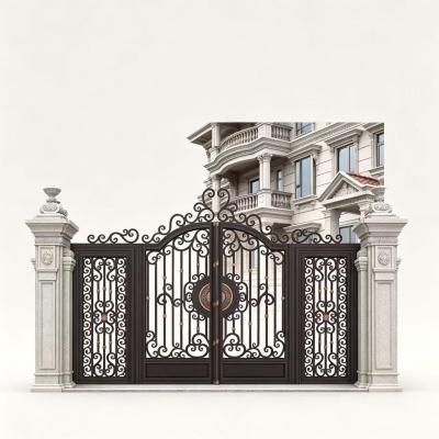 China Luxury Custom Size T6-T5 Aviation-grade Aluminum Alloy Electric Control Courtyard Gate for Villa Gardens for sale