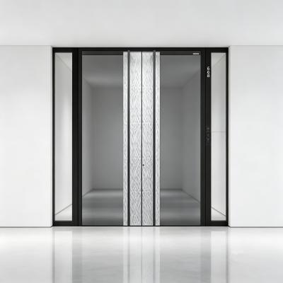 China Modern T6-T5 Aviation-grade Aluminum Alloy Entrance Door with 304 Stainless Steel Hardware and Electric Switch/Remote Control for sale