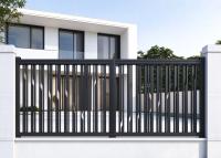 China Custom Outdoor Aluminum Fence with Minimalist Slant-Bar Design and Matte Finish for Long-lasting Durability for sale