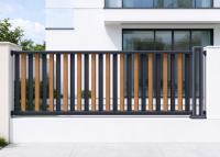 China Custom Villa Aluminum Fence with Vertical Slat Wood Look and Matte Finish for Outdoor Backyard for sale