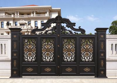 China Luxury European Classical Villa Courtyard Gate, Custom Size T6 Aviation-grade Aluminum Alloy Motorized Swing Gate for sale
