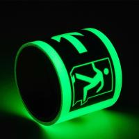 China Custom PVC PET Acrylic Glow In The Dark Tape Luminescent Vinyl Sticker For Safety Signs for sale