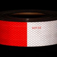 China White Red Micro Prismatic Conspicuity DOT C2 Reflective Tape For Trucks for sale
