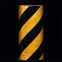 China OEM Yellow Black Vinyl Reflective Warning Tape Stripe For Tempory Work Zone for sale