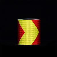 China Yellow And Red Conspicuity Crystal Lattice Reflective Warning Tape For Traffic Safety for sale