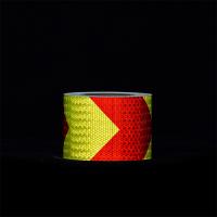 China Yellow And Red Conspicuity Crystal Lattice Reflective Warning Tape For Traffic Safety for sale