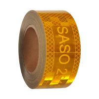 China Metallized SASO 2913 Conspicuity Marking Yellow Reflective Tape for Saudi Arabia with Aluminum Coating for sale