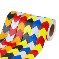 China Strong Viscosity Arrow Reflective Warning Tape Yellow Red For Vehicles for sale