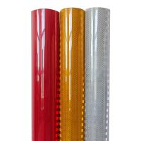 China Micro Prismatic Retro Metalized Gold Reflective Vinyl Film Self Adhesive for sale