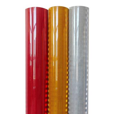 China Micro Prismatic Retro Metalized Gold Reflective Vinyl Film Self Adhesive for sale
