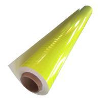 China Outdoor Fluorescent Yellow Reflective Permanent Vinyl Impact Resistant for sale
