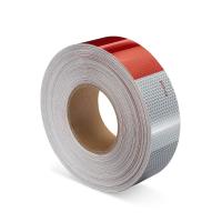 China Red White DOT-C2 High Visibility Reflective Tape for Trucks Glass Bead Structure for sale