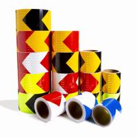 China Strong Viscosity Arrow Reflective Warning Tape Yellow Red For Vehicles for sale