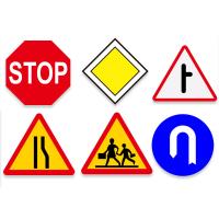 China 2mm Hexagon Reflective Traffic Signs Road Safety Mandatory Sign for sale