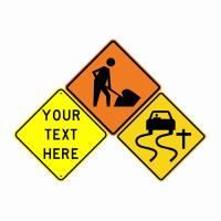 China Custom Yellow Slow Down Warning Reflective Traffic Signs For Road Safety for sale