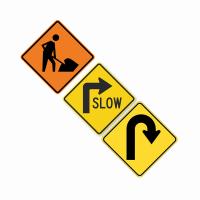 China Custom Yellow Reflective Traffic Sign Slow Stop Pedestrian Crossing Road Safety Sign for sale