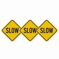 China Custom Yellow Reflective Traffic Sign Slow Stop Pedestrian Crossing Road Safety Sign for sale
