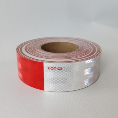 China Waterproof Reflective Tape DOT-C2 Red and White Adhesive  For Trailer , Outdoor for sale