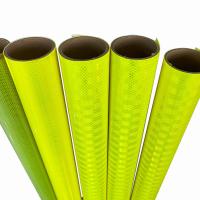 China 10 Years High Intensity Grade Prismatic HIP Fluorescent Yellow Green Reflective Vinyl for sale