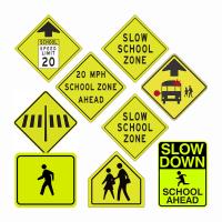 China Slow Down Crossing Reflective Warning Signs For School Zone Aluminum Custom for sale