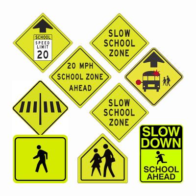 China Slow Down Crossing Reflective Warning Signs For School Zone Aluminum Custom for sale