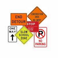 China Aluminum Reflective Caution Traffic Signs For Roadway Safety for sale