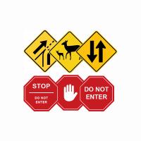 China Aluminum Reflective Caution Traffic Signs For Roadway Safety for sale