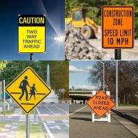 China Custom Pedestrain Detour Road Closed Construction Warning Reflective Traffic Signs for sale