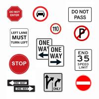China Custom Mandatory Regulatory Road Signs Retro Reflective Traffic Signs White Black Red for sale