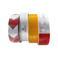 China Waterproof Reflective Warning Sticker Red And White Self Adhesive Conspicuity Tape For Truck for sale