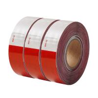 China LU Traffic Safety DOT-C2 Certificate Reflective Strip PET Material Red White Checkered Warning Tape for Vehicle for sale