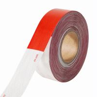 China DOT-C2 Waterproof Reflective Safety Tape in Red and White Conspicuity Adhesive for Trailers Traffic Signs Product for sale