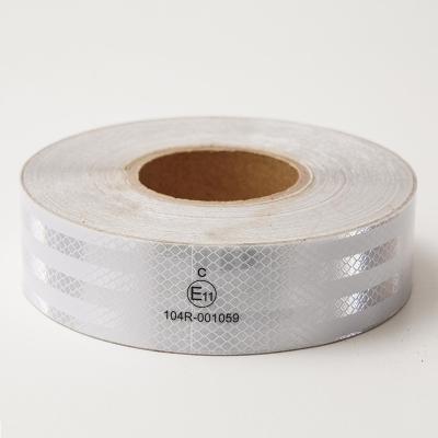 China HIP Truck Safety Warning ECE 104R Reflective Tape White Micro Prismatic Adhesive for sale